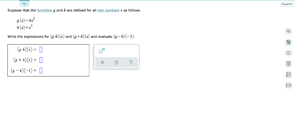 Solved Suppose that the functions g and h are defined for | Chegg.com