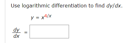 Solved Use logarithmic differentiation to find dy/dx. y = | Chegg.com