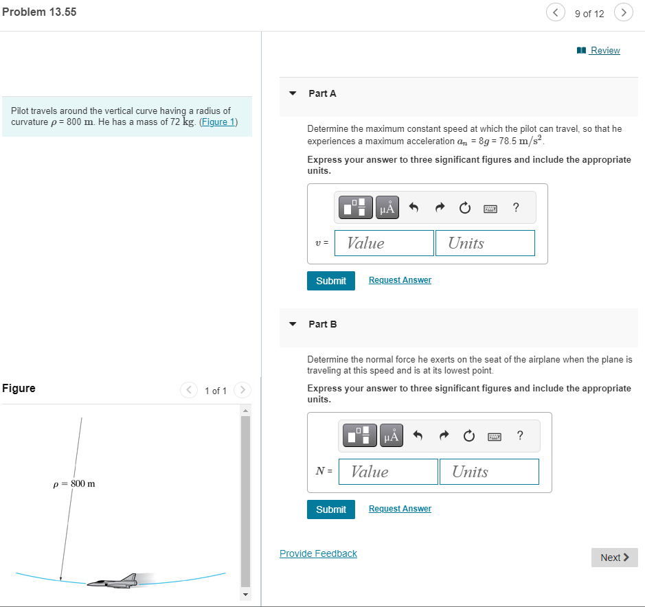 Solved Pilot travels around the vertical curve having a | Chegg.com