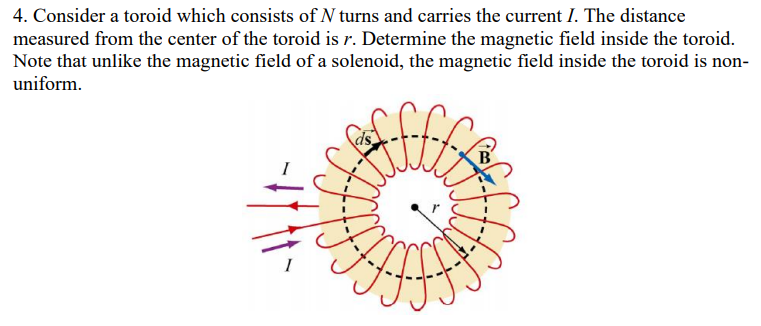 Solved 4. Consider a toroid which consists of N turns and | Chegg.com