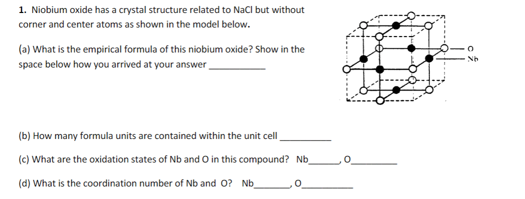 1. Niobium oxide has a crystal structure related to | Chegg.com
