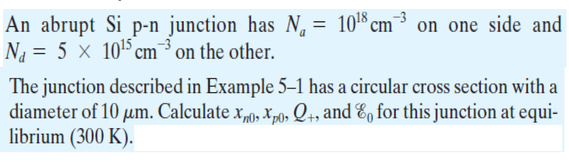 Solved An abrupt Si p-n junction has Na=1018 cm−3 on one | Chegg.com ...