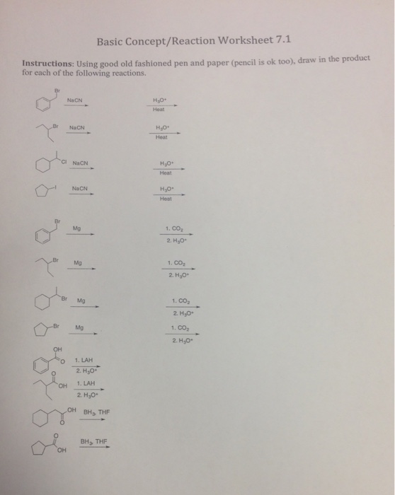 Solved Basic Concept/Reaction Worksheet 7.1 Instructions: | Chegg.com