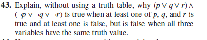 Solved 13. Explain, without using a truth table, why | Chegg.com
