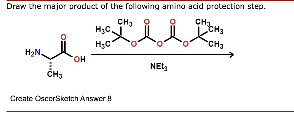 Solved Draw the major product of the following amino acid | Chegg.com