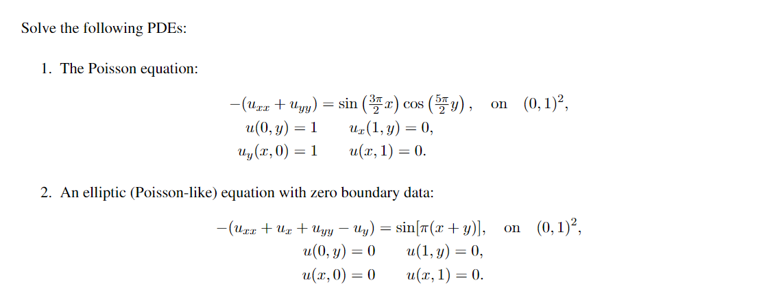 Solved Solve the following PDEs: 1. The Poisson equation: | Chegg.com
