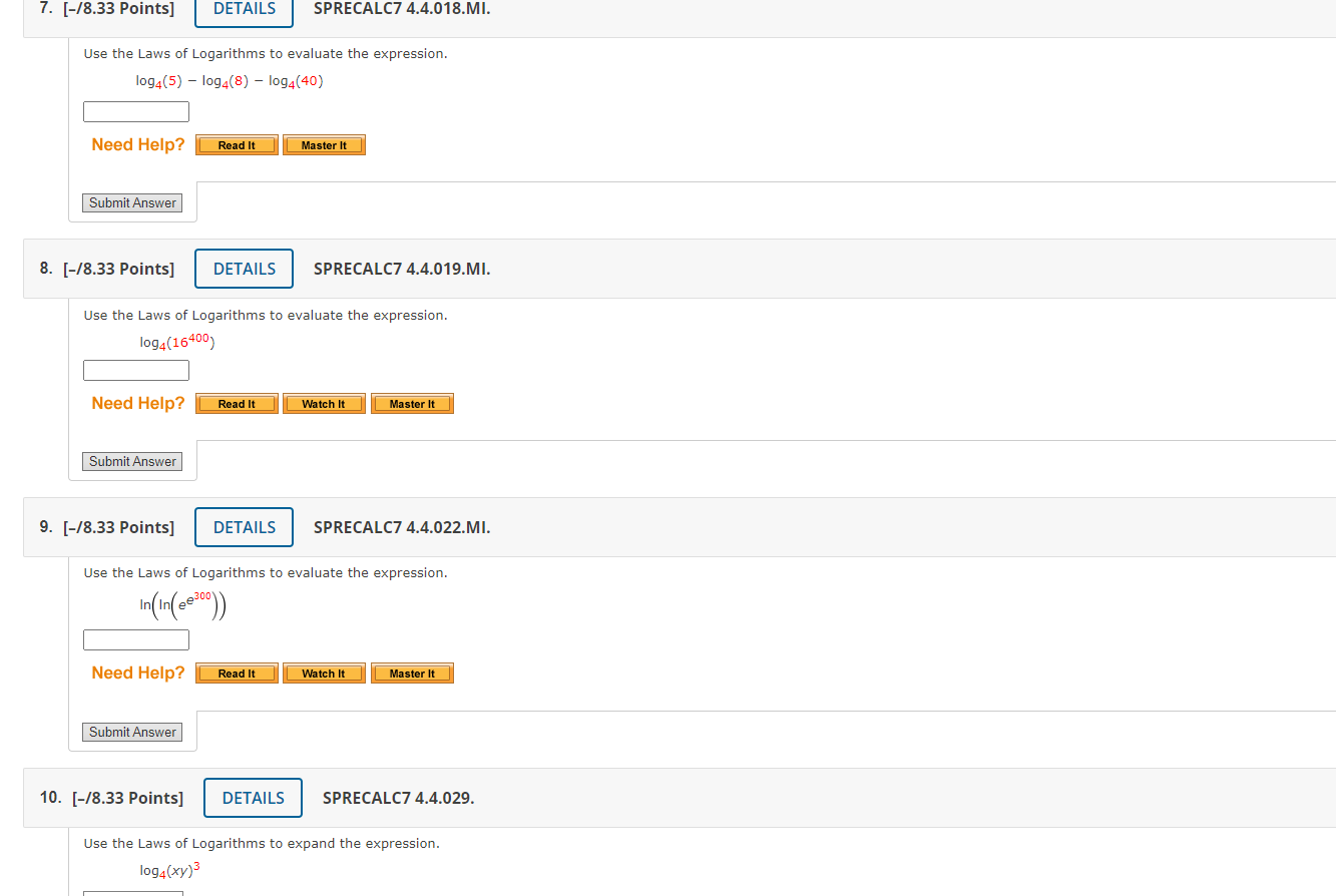 Solved Use the Laws of Logarithms to evaluate the | Chegg.com