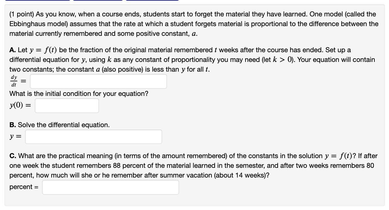 Solved (1 point) As you know, when a course ends, students | Chegg.com