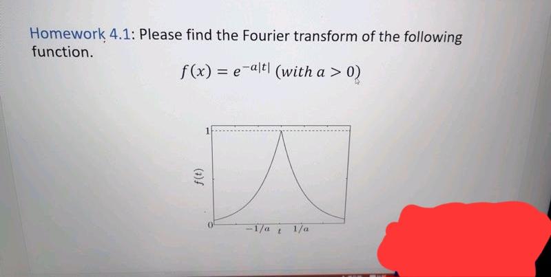 Solved Homework 41 Please Find The Fourier Transform Of 