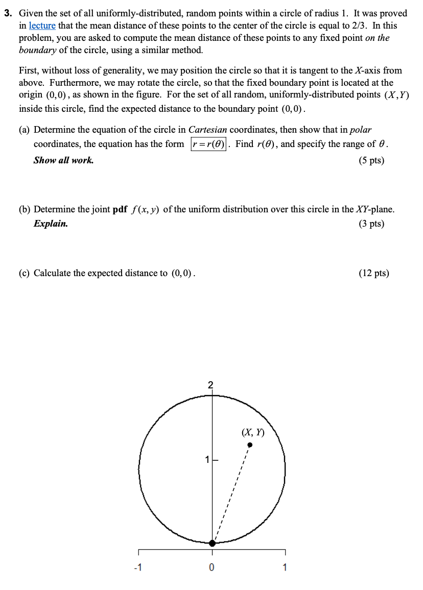 Solved Given the set of all uniformly-distributed, random | Chegg.com