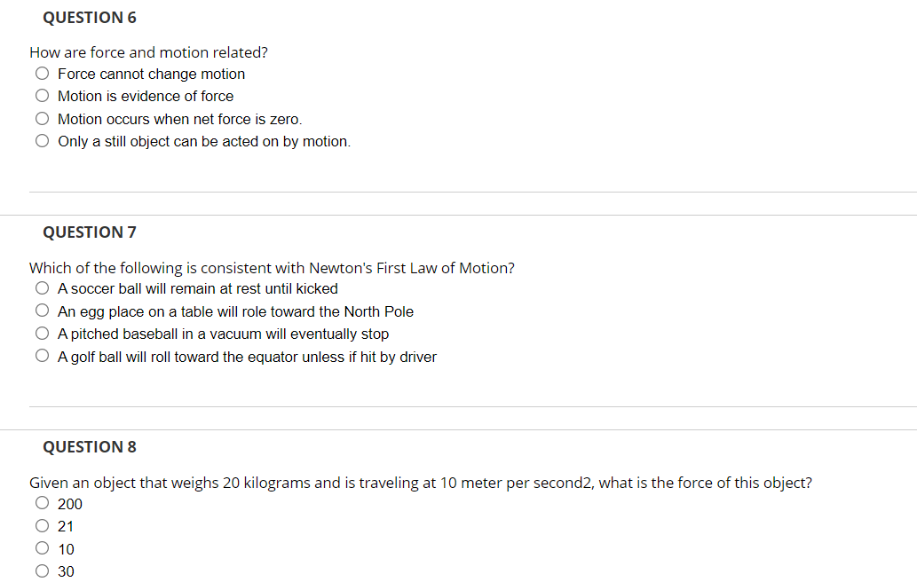Solved QUESTIONS Newton's third law of motion states that | Chegg.com
