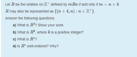 Solved Let R be the relation on Zt defined by mRn if and | Chegg.com