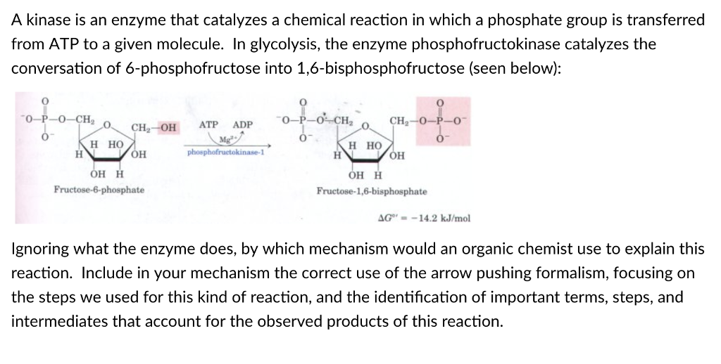 Solved A kinase is an enzyme that catalyzes a chemical | Chegg.com