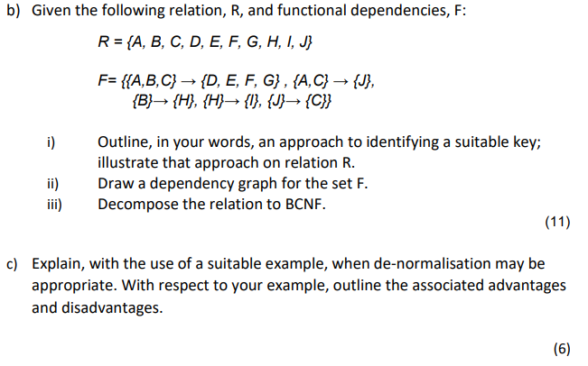 Solved Given the following relation, R, and functional | Chegg.com
