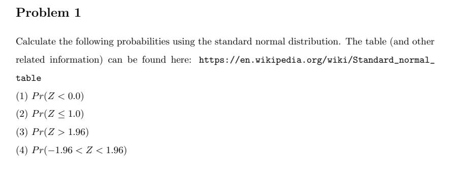 Solved Calculate the following probabilities using the | Chegg.com