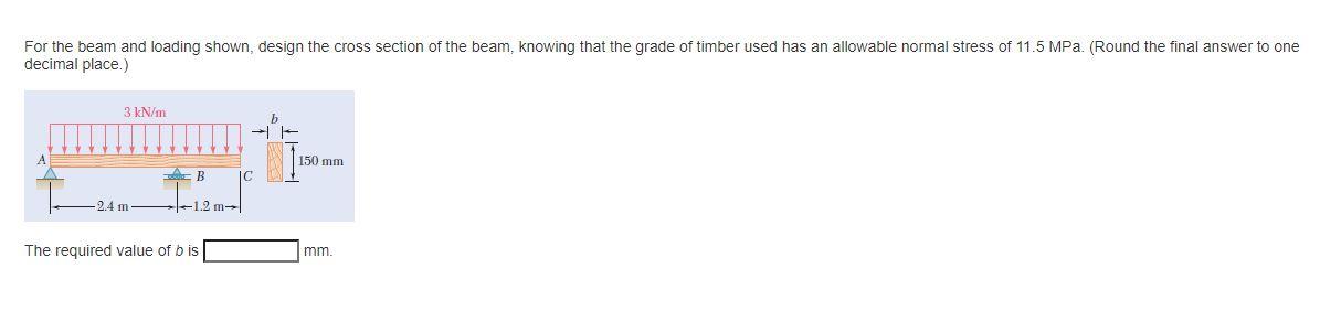 Solved For the beam and loading shown, design the cross | Chegg.com