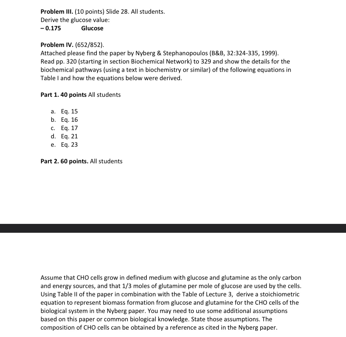 Solved Problem III. (10 points) Slide 28 . All students. | Chegg.com