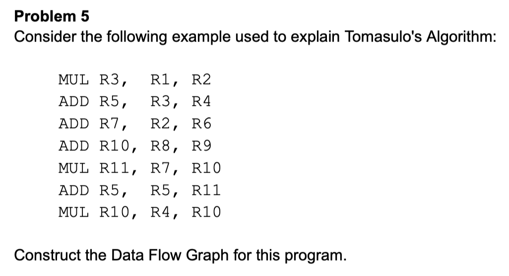 Solved Problem 5Consider the following example used to | Chegg.com