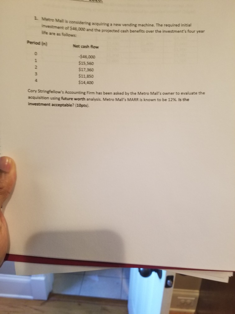 Solved 1 Metre Meillis considering acquiring a new | Chegg.com