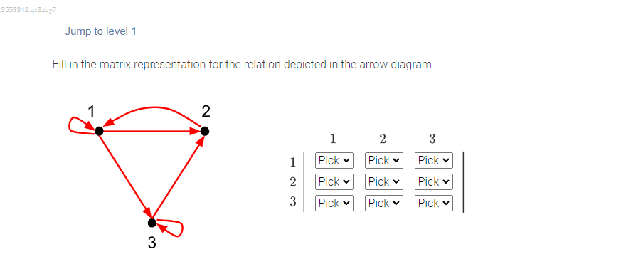 Solved Fill in the matrix representation for the relation | Chegg.com