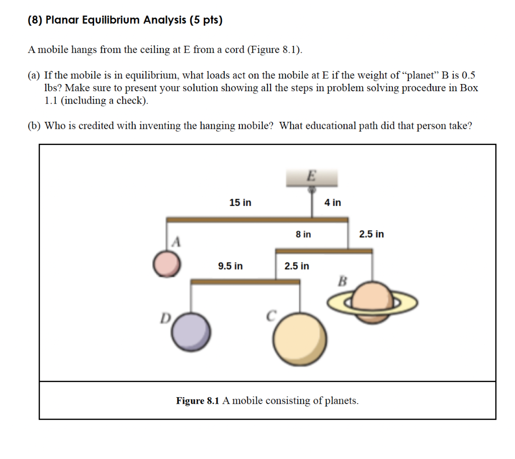 Solved (8) Planar Equilibrium Analysis (5 pts) A mobile | Chegg.com