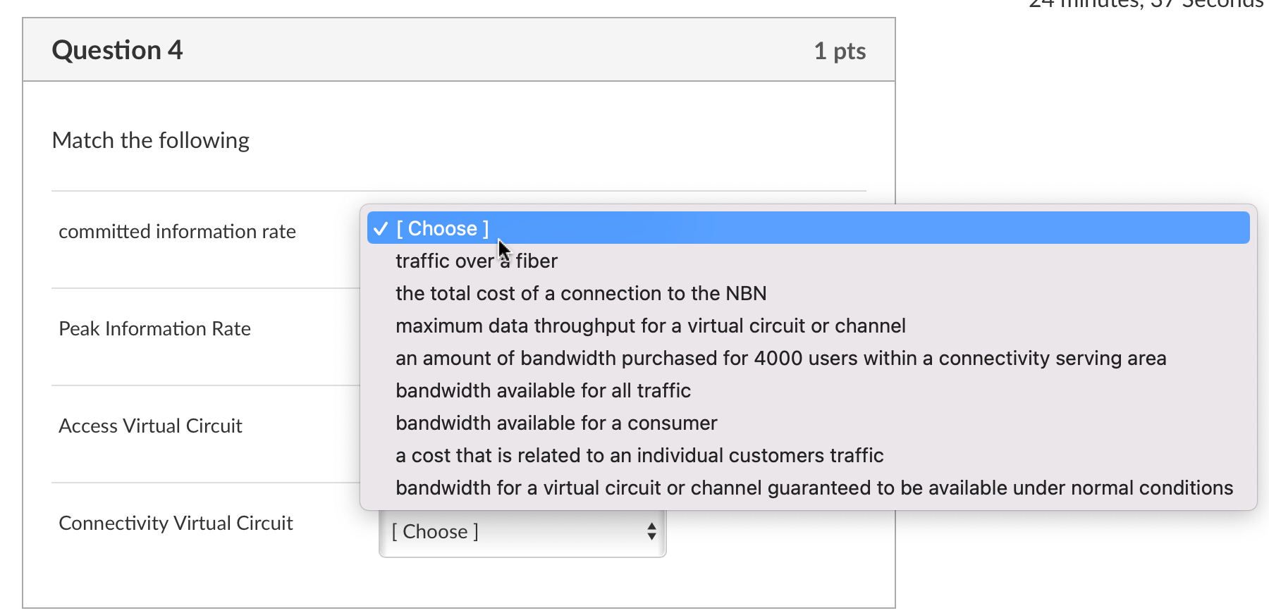 Solved Match the following committed information rate Peak | Chegg.com