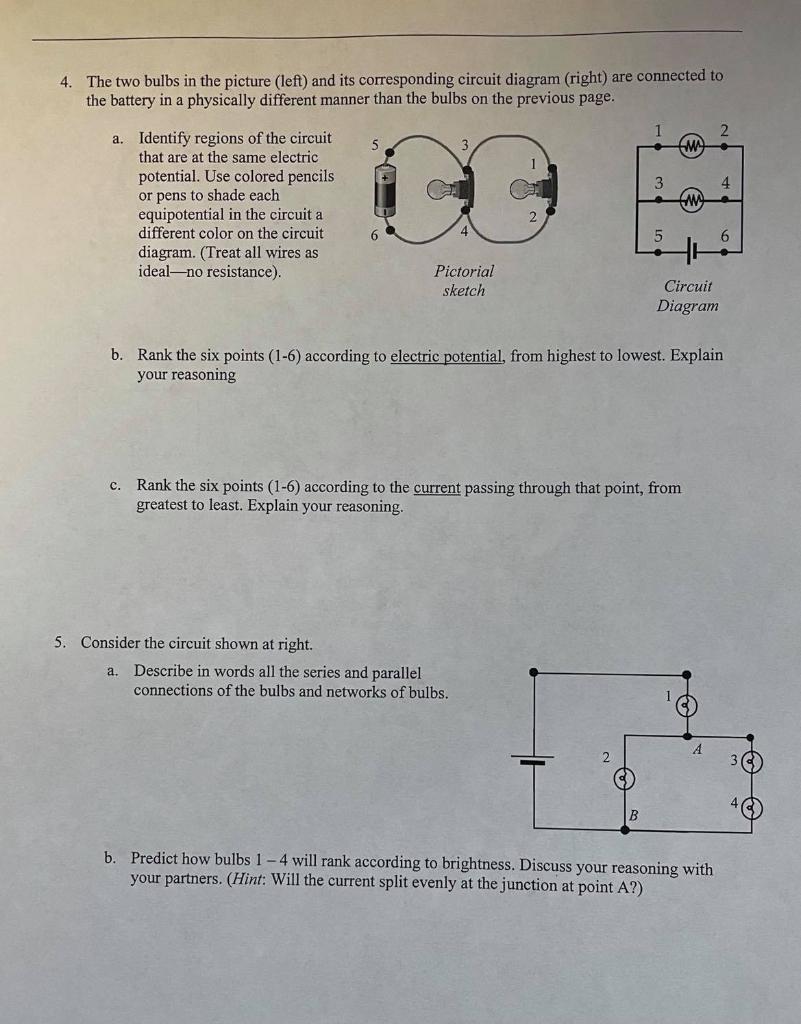 Solved 4. The two bulbs in the picture (left) and its | Chegg.com