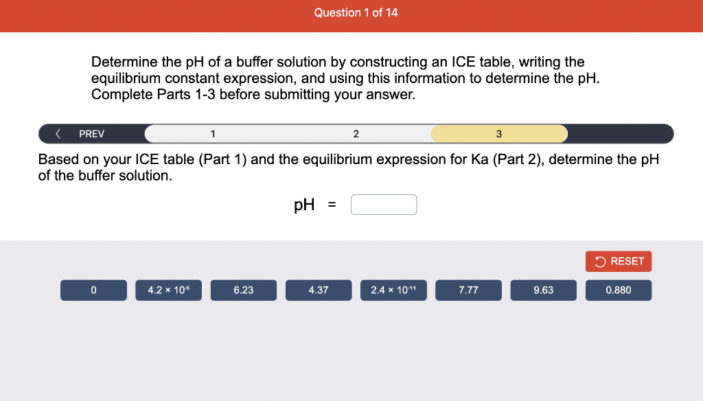 Solved Determine the pH of a buffer solution by constructing | Chegg.com