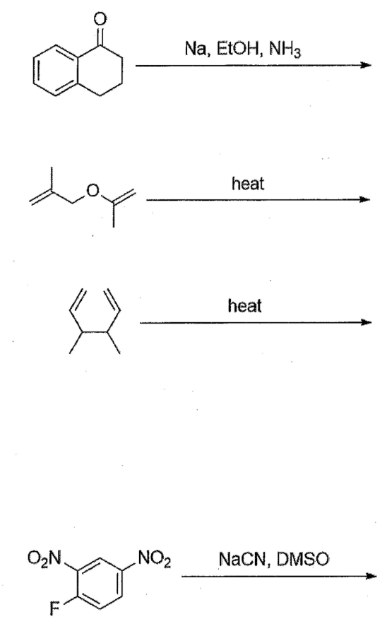 Solved Na, EtOH, NH3 heat heat O2N .NO2 NaCN, DMSO F | Chegg.com