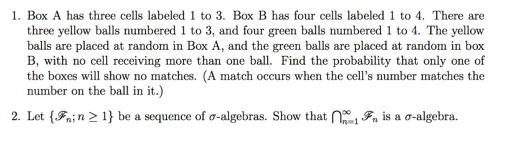 Solved 1. Box A has three cells labeled 1 to 3. Box B has | Chegg.com
