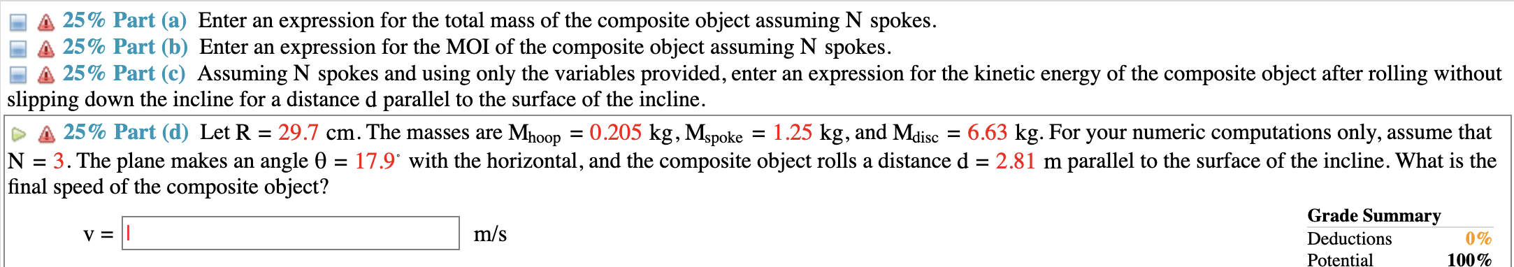 Solved (7\%) Problem 12: A lightweight thin hoop of radius R | Chegg.com