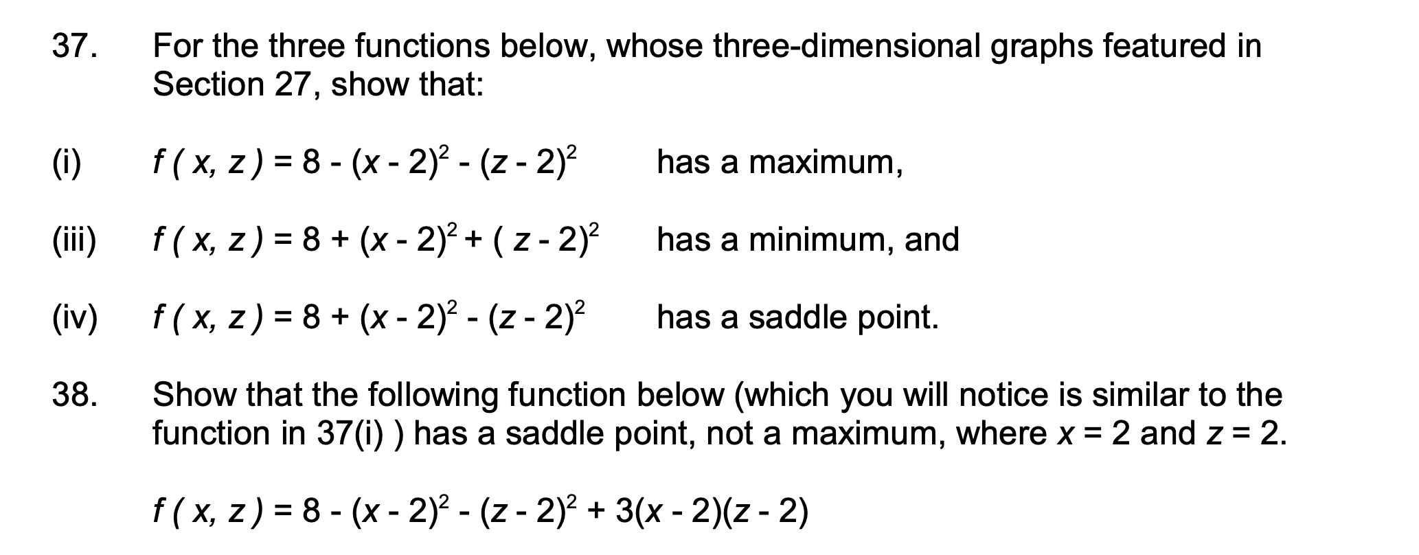 Solved 37. For the three functions below, whose | Chegg.com