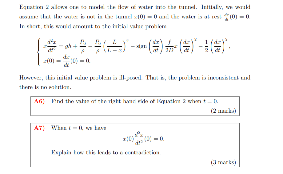 Equation 2 allows one to model the flow of water into | Chegg.com