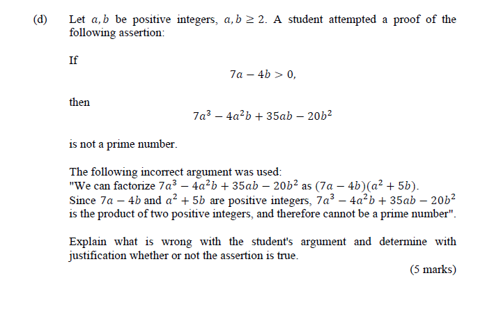 Solved Let a,b be positive integers, a,b≥2. A student | Chegg.com