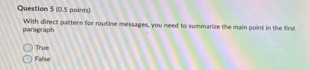 Solved Question 5 (0.5 points) With direct pattern for | Chegg.com