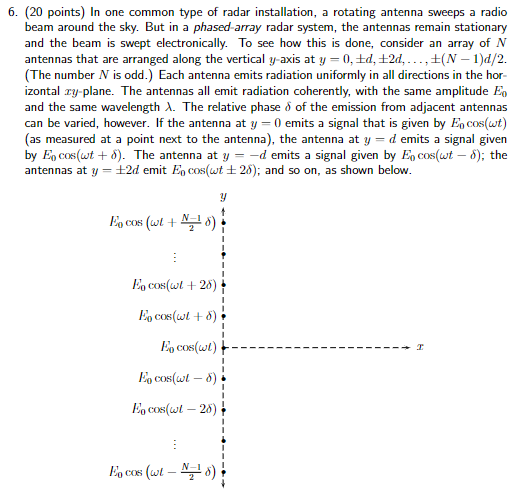 Solved 6. (20 points) In one common type of radar | Chegg.com
