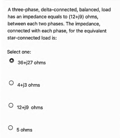Solved A three-phase, delta-connected, balanced, load has an | Chegg.com