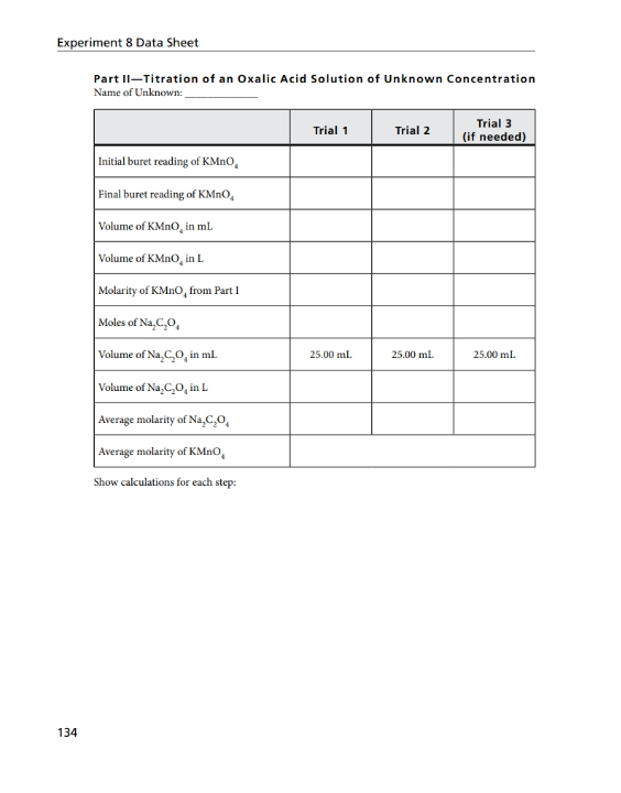 41 in Name Date Lab Partner Instructor EXPERIMENT 8 | Chegg.com