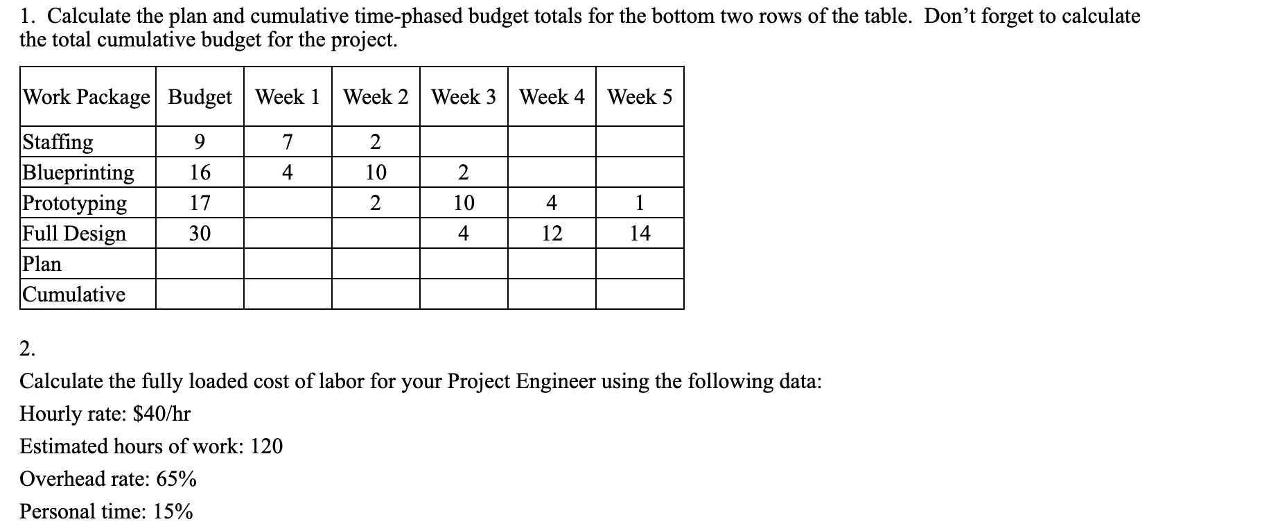 solved-1-calculate-the-plan-and-cumulative-time-phased-chegg