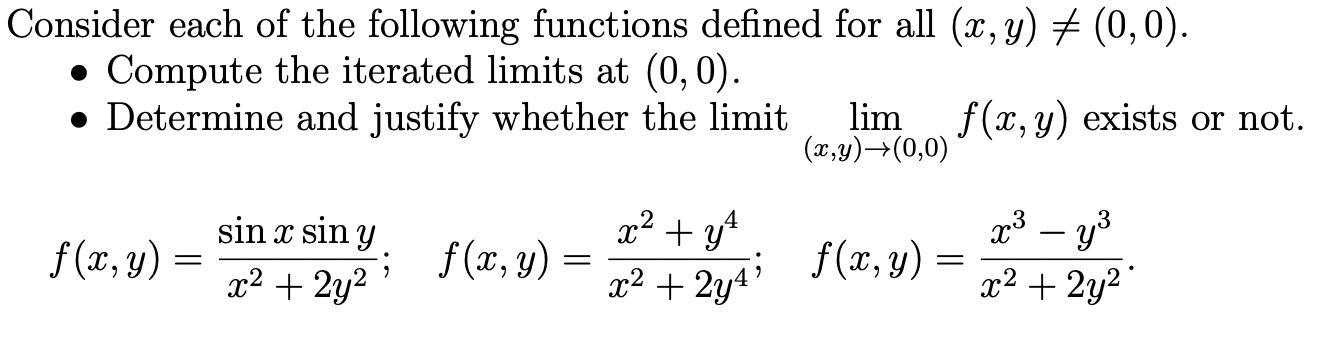 Solved Consider each of the following functions defined for | Chegg.com