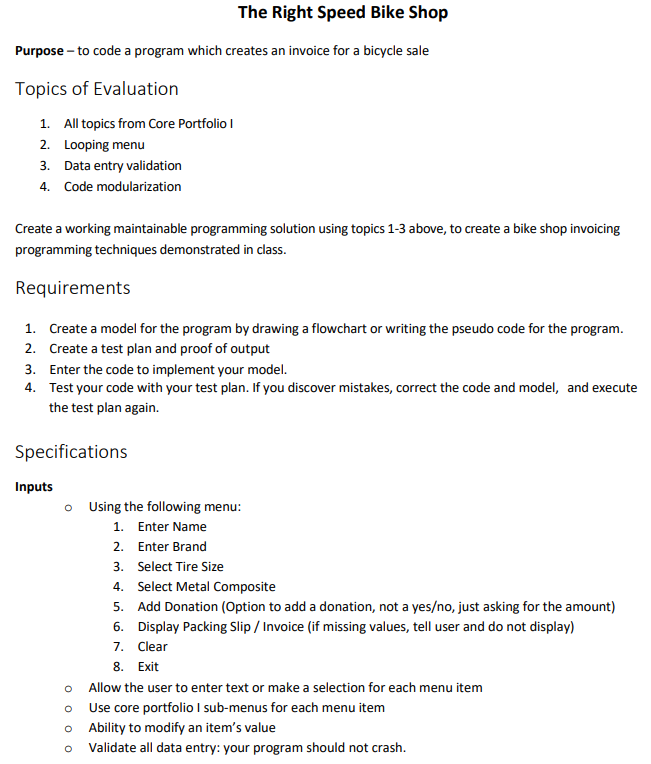 Solved Write a C# program which contains looping menu, data | Chegg.com