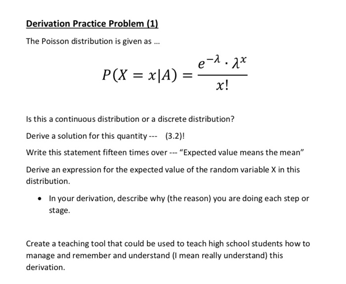 Solved Derivation Practice Problem (1) The Poisson | Chegg.com