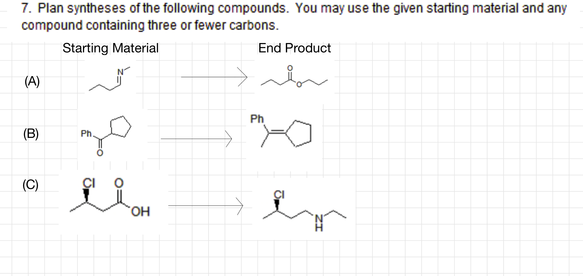 Solved Plan syntheses of the following compounds. You may | Chegg.com