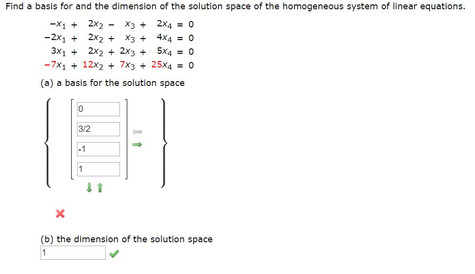 Solved Find a basis for and the dimension of the solution | Chegg.com