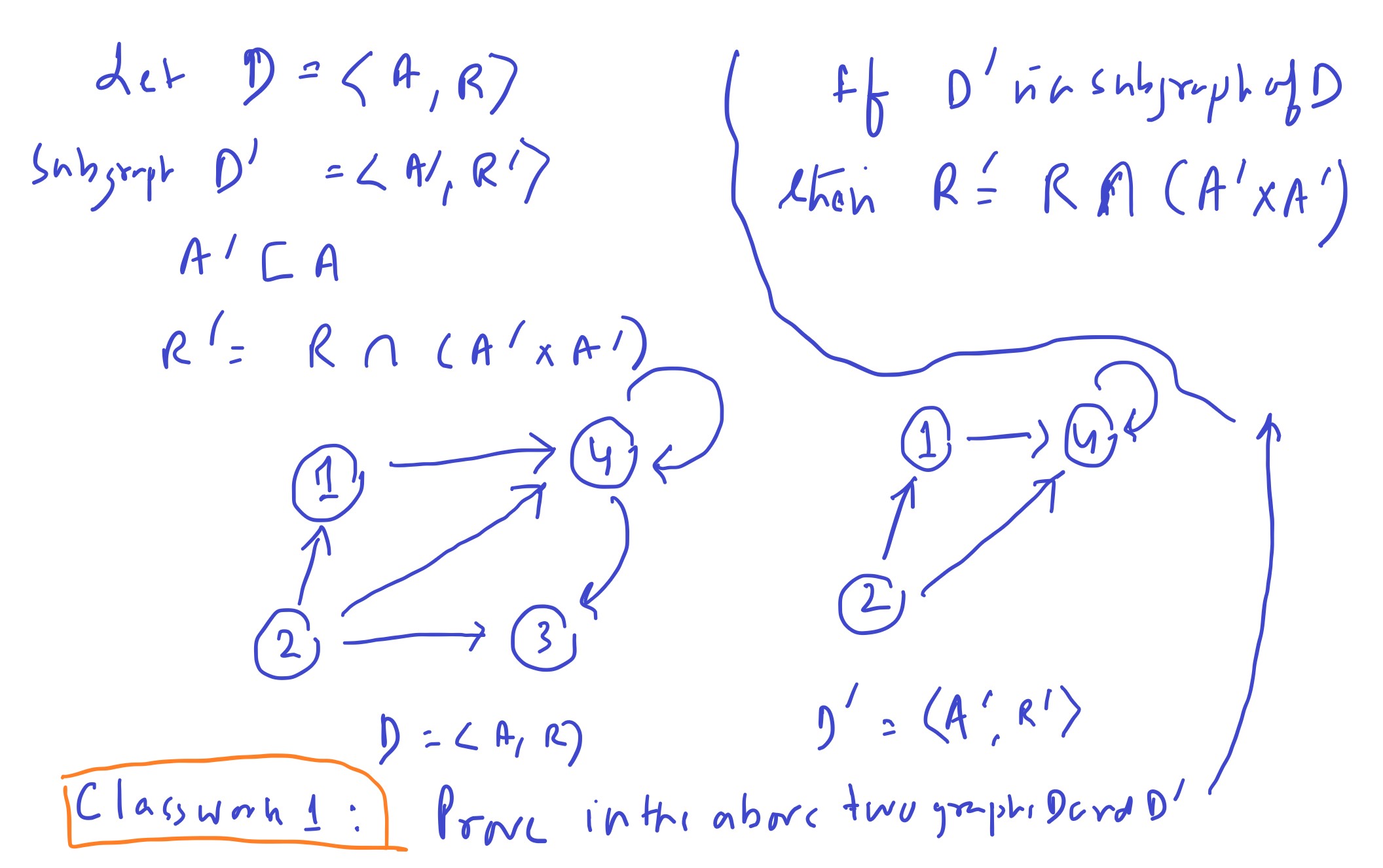 Solved Classwork 1: Check Note 4: Prove that in the above | Chegg.com