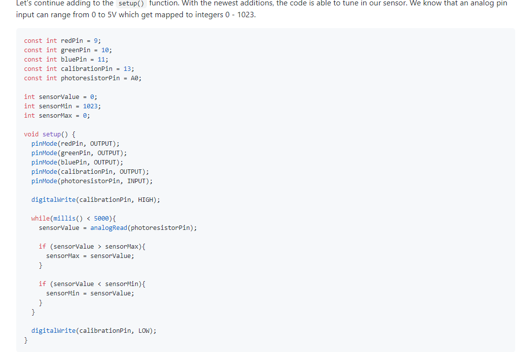 Solved Write codes for Adruino uno, expand the code below by | Chegg.com