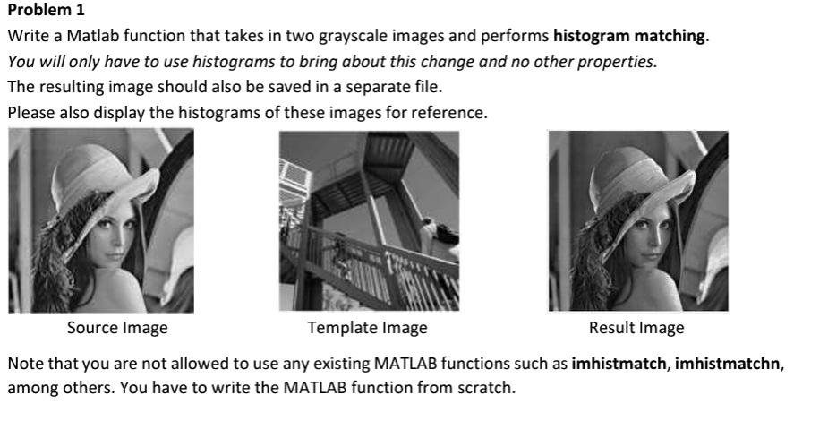 Solved Problem 1Write a Matlab function that takes in two | Chegg.com
