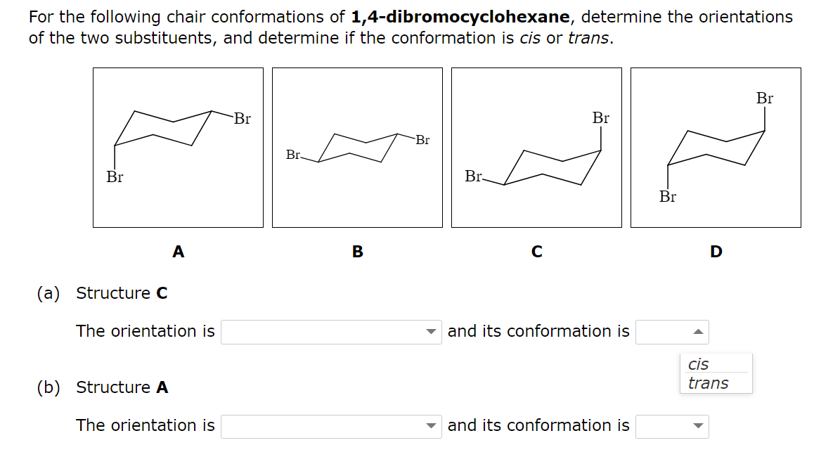 Solved For the following chair conformations of | Chegg.com