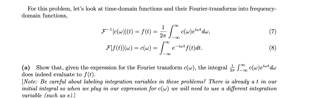 Solved For this problem, let's look at time-domain functions | Chegg.com