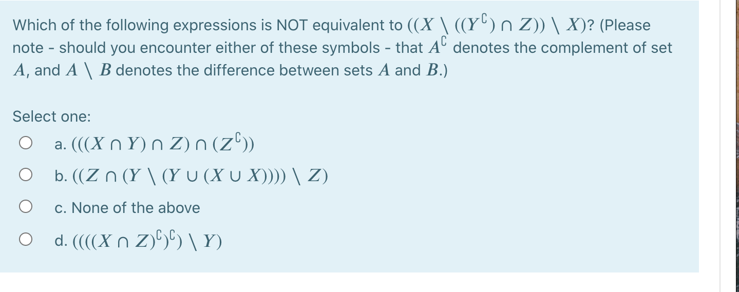 Solved Which of the following expressions is NOT equivalent | Chegg.com